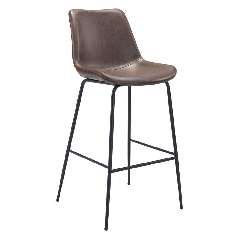 ZUO Byron Bar Chair Brown 101771 - The Home Depot