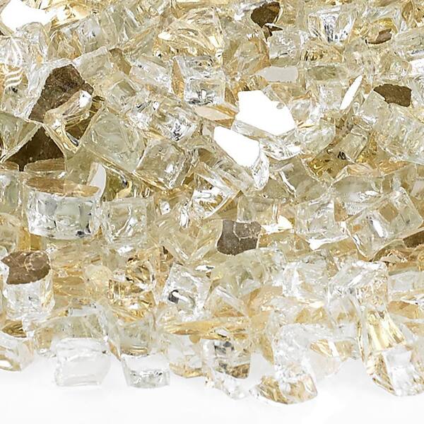 American Fire Glass 1/4 in. Gold Reflective Fire Glass 10 lbs. Bag AFF ...