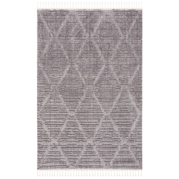 SAFAVIEH Marrakesh 3 ft. x 5 ft. Gray Diamond High-Low Area Rug MRK517F ...