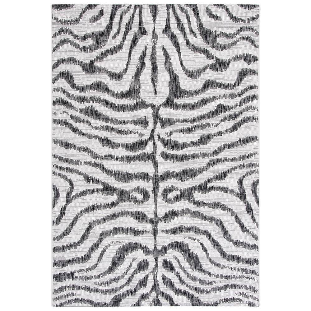 SAFAVIEH Courtyard Ivory/Black 5 ft. x 8 ft. Zebra Indoor/Outdoor Area ...