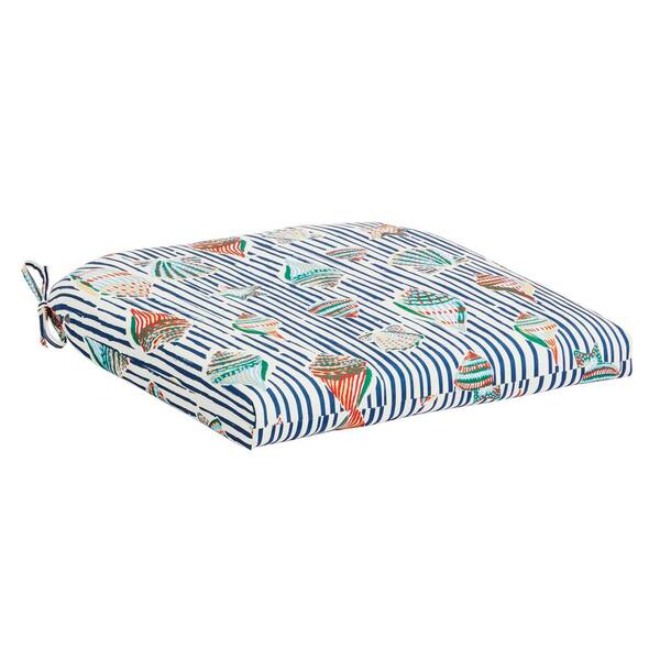Hampton Bay 20 x 20 4-Piece Outdoor Seat Cushion in Crayon Shells ...