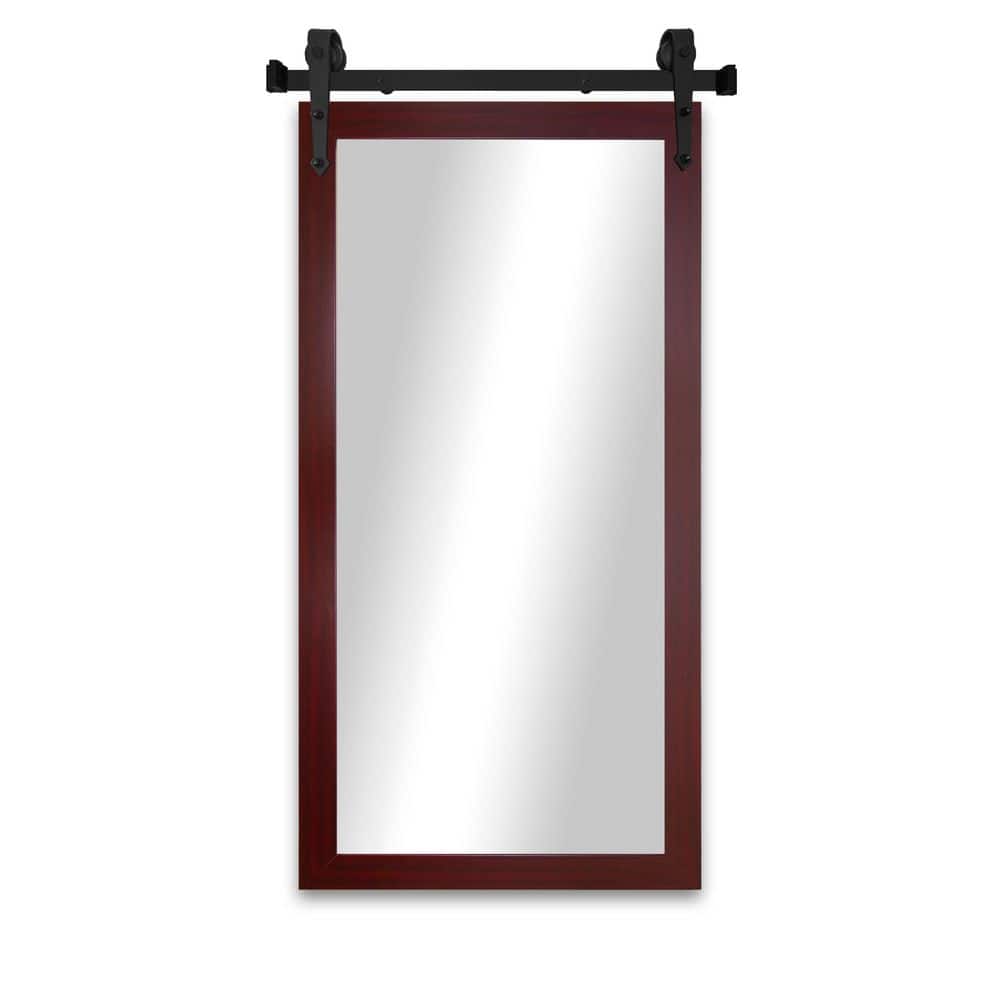 Rayne Mirrors (33 in. W x 60 in. H) Dark Mahogany Modern Rustic ...
