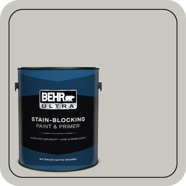 BEHR ULTRA 1 gal. #N360-2 Silver Marlin Satin Enamel Exterior Paint ...