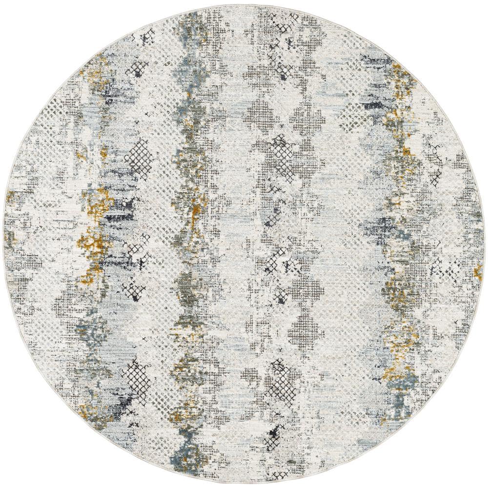 Livabliss Dresden Gray Modern 5 ft. Round ft. Indoor Area Rug DRE2303 ...