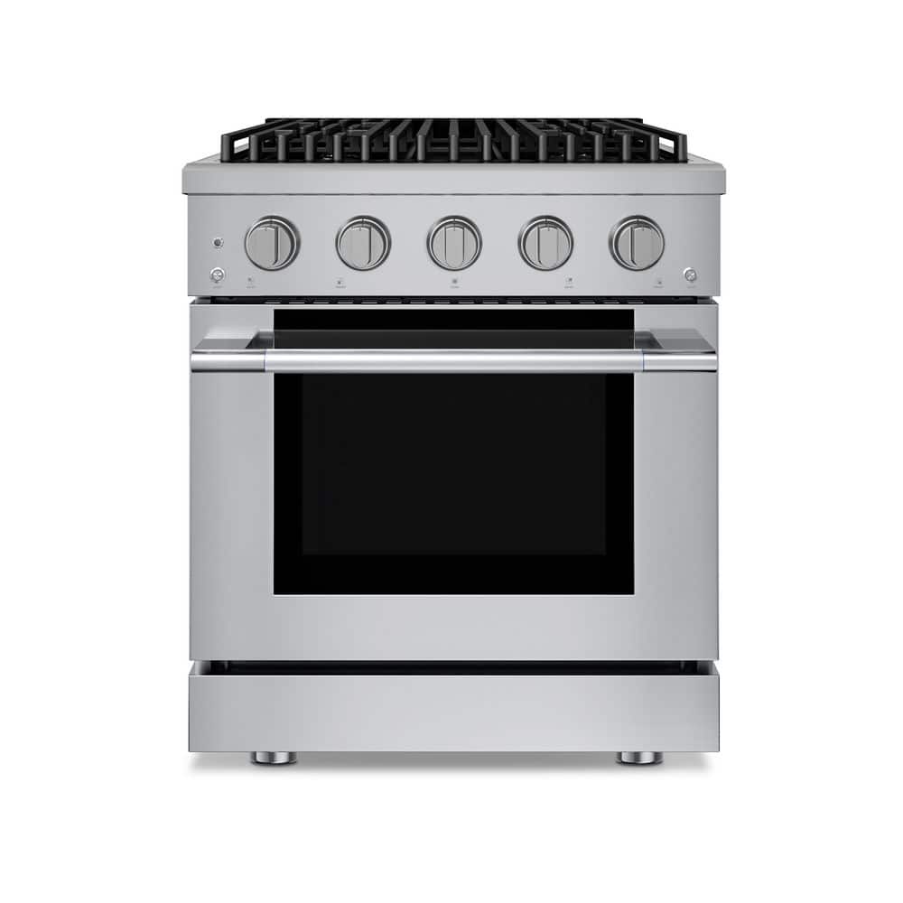 HAUSLANE HausPRO 30 in. Stainless Steel Gas Range 4 Burners (20,000 BTU ...
