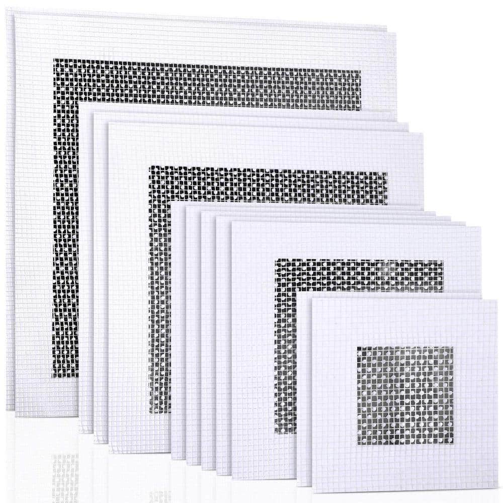 Angel Sar 2/4/6/8 in. 12-Pieces Aluminum Drywall Hole Patch, Repair ...