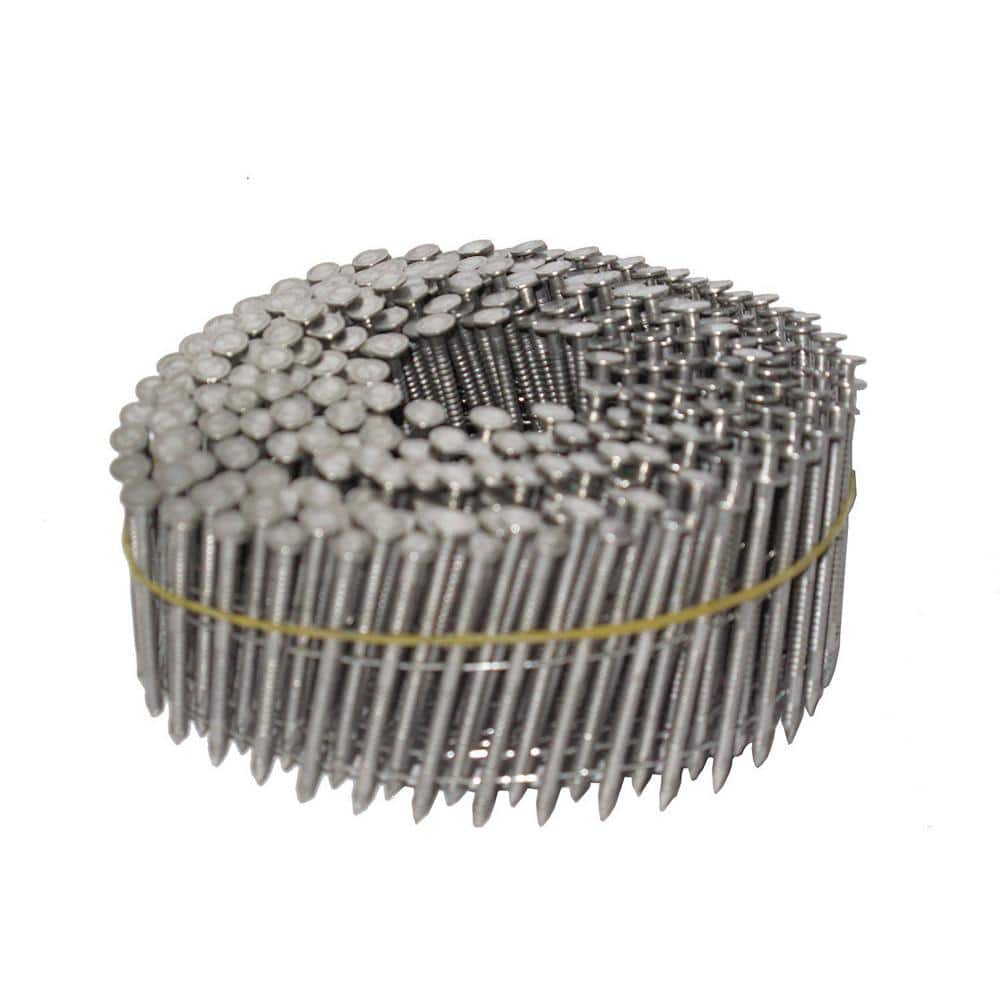 1-3/4 in. x 0.090 in. 15-Degree Ring Shank Stainless Steel Wire Coil ...