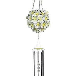 Exhart Solar Lavender Oval Link Metal and Glass Wind Chimes 15880-RS