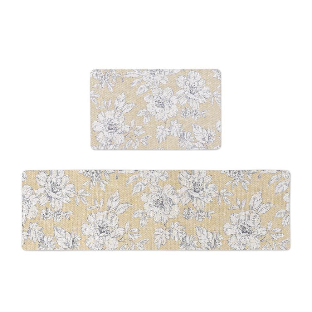 Laura Ashley Yellow Iris Floral 17.5 in. x 60 in. /17.5 in. x 28 in ...