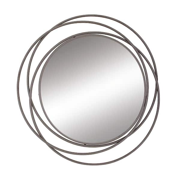 Litton Lane 41 in. W x 41 in. H Gray Multiple Rings Wall Mirror 65598 ...