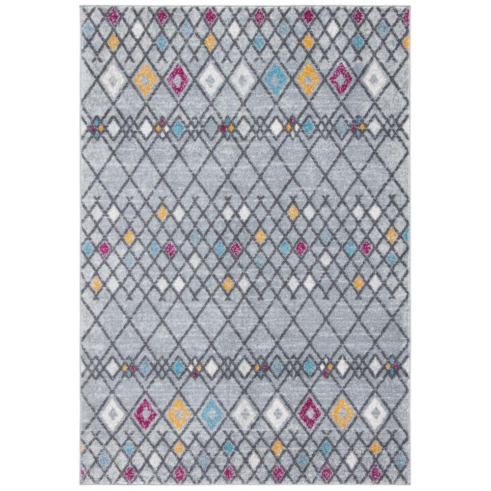 SAFAVIEH Amsterdam Gray/Light Gray 5 ft. x 8 ft. Geometric;Trellis Area ...