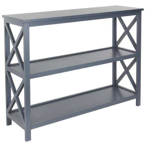 LITTON LANE 32 in. x 39 in. Gray Wooden Shelving Unit 62679 - The Home ...