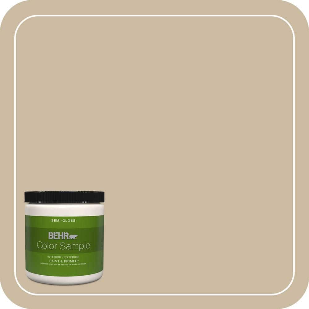 BEHR PREMIUM PLUS 8 oz. #MQ2-26 Windsor Tan Semi-Gloss Interior ...