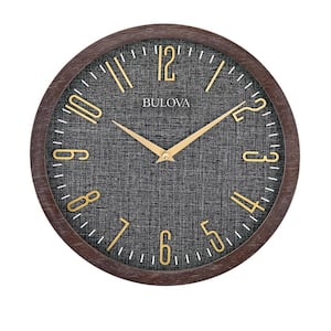 Bulova 12 in. H X 12 in. W Round Wall Clock in a solid hardwood case C4899