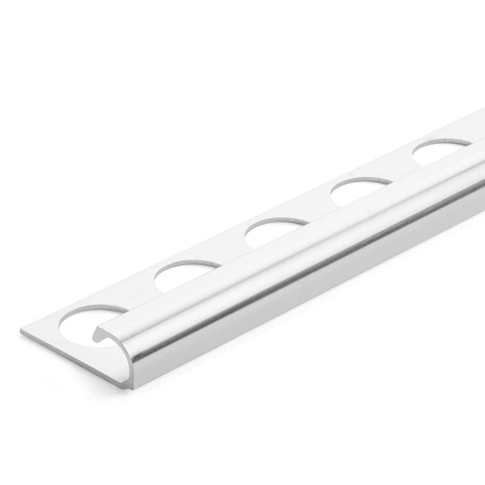 TrimMaster Chrome 3/8 in. x 98-1/2 in. Aluminum Bullnose Tile Edging ...