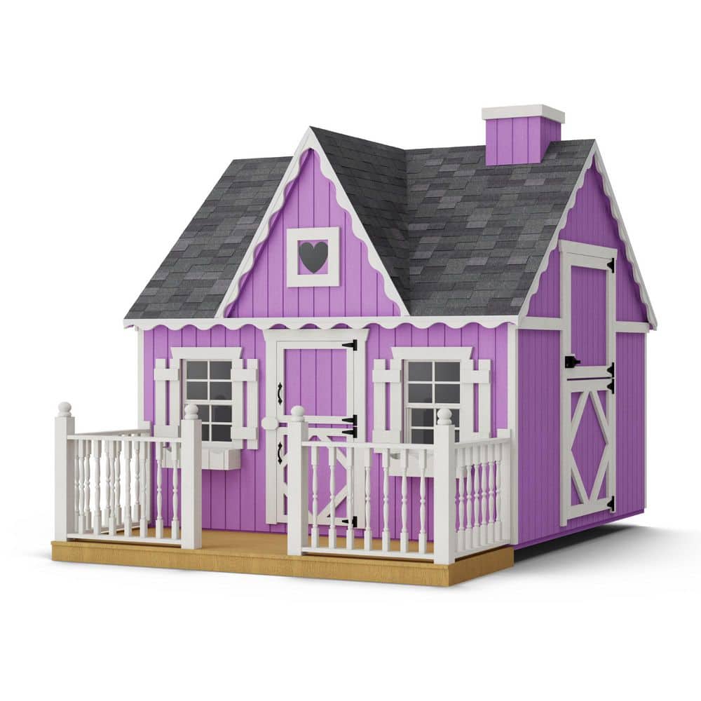 Little Cottage Co. 8 ft. x 8 ft. Victorian Outdoor Wood Playhouse with ...