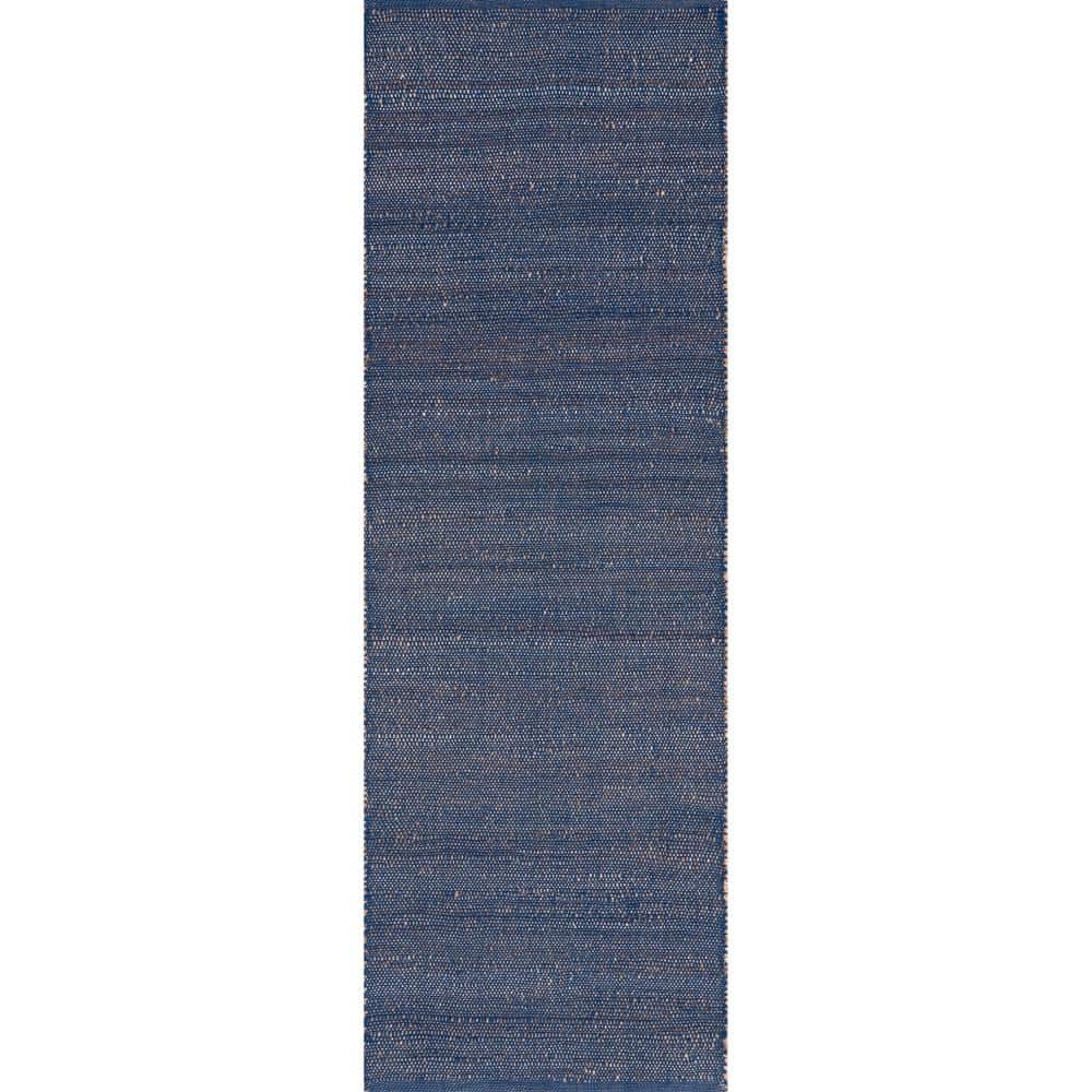 nuLOOM Elfriede Blue 2 ft. x 8 ft. Solid Jute Area Rug HMMT01D-2608 ...