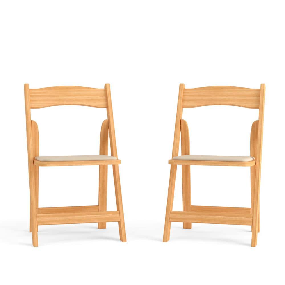 Carnegy Avenue Natural Wood Folding Chair (2-Pack) CGA-XF-275045-NA-HD ...