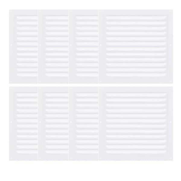 KIWDZFU 10 x 10 in. White Aluminum Louver Grille Screen Mesh Vent ...
