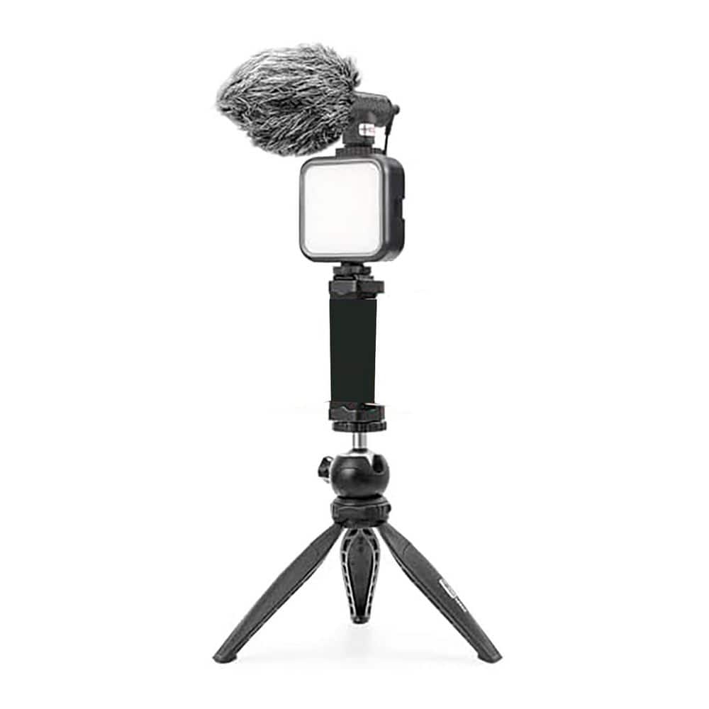 Ahfiwaso 8.9 in. Black Ring Light with Adjustable Fill Light Cardioid ...