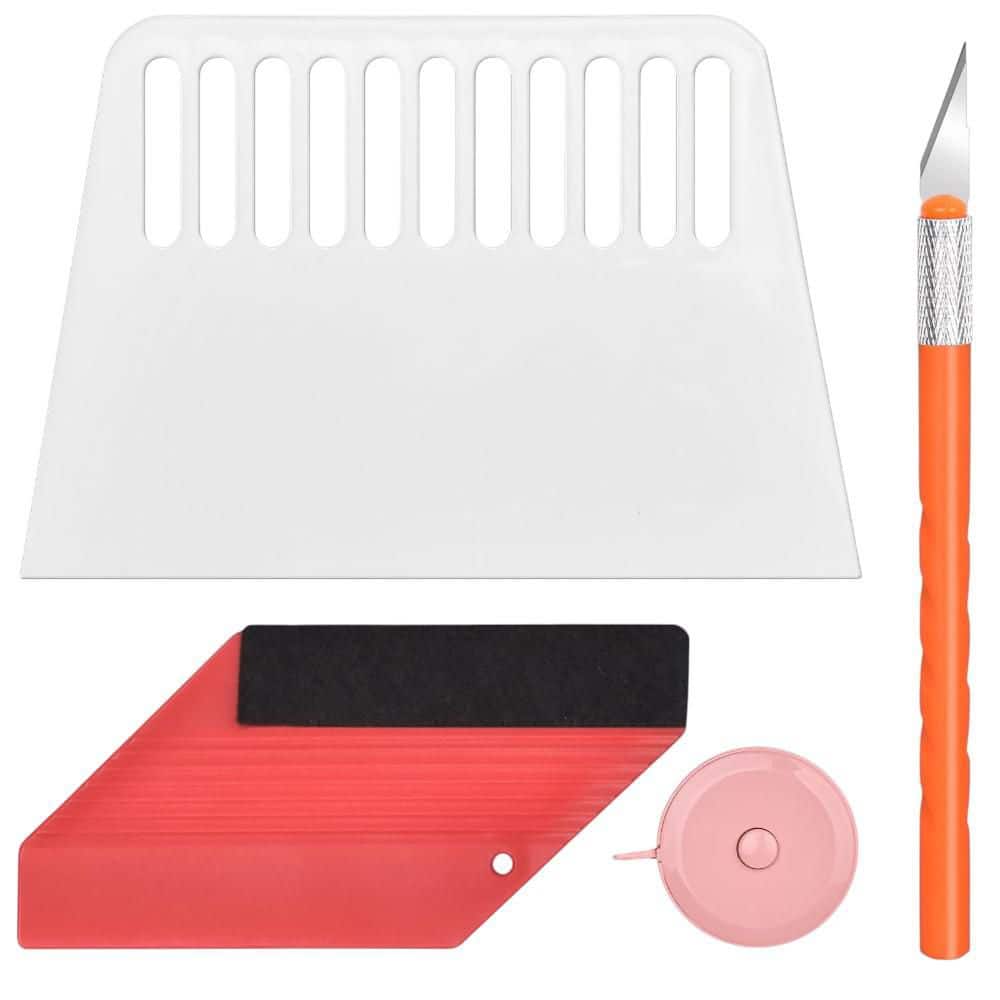 3-Piece Wallpaper Tool Kit with Squeegee, Craft Knife, and Tape Measure ...