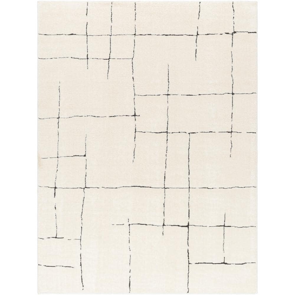 Livabliss Freud Ivory/Black Geometric 8 ft. x 10 ft. Indoor Area Rug ...