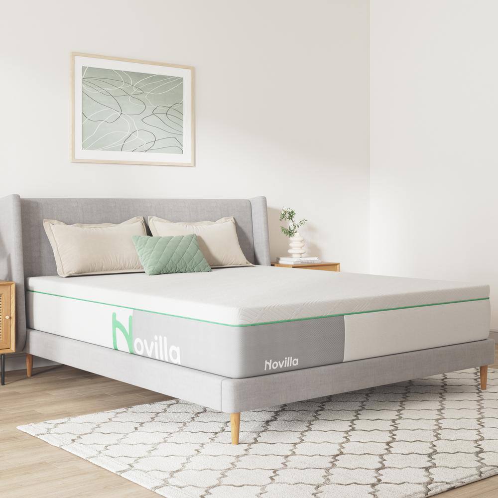 Novilla California King Medium Gel Memory Foam 12 in. Accurate Support ...