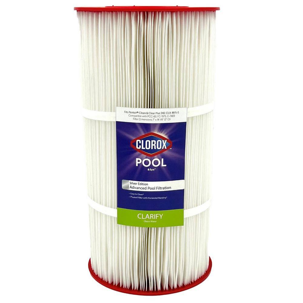 Clorox Silver Edition 7 in. Dia Advanced Pool Filter Cartridge ...