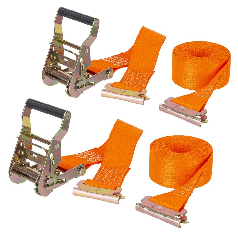 CargoSmart 2 in. x 12 ft. Orange Ratchet Tie Down Strap for E-Track and ...