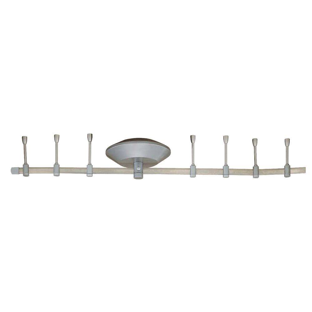 Hampton Bay 12 ft. Brushed Steel Flexible Lighting Track Lighting and ...