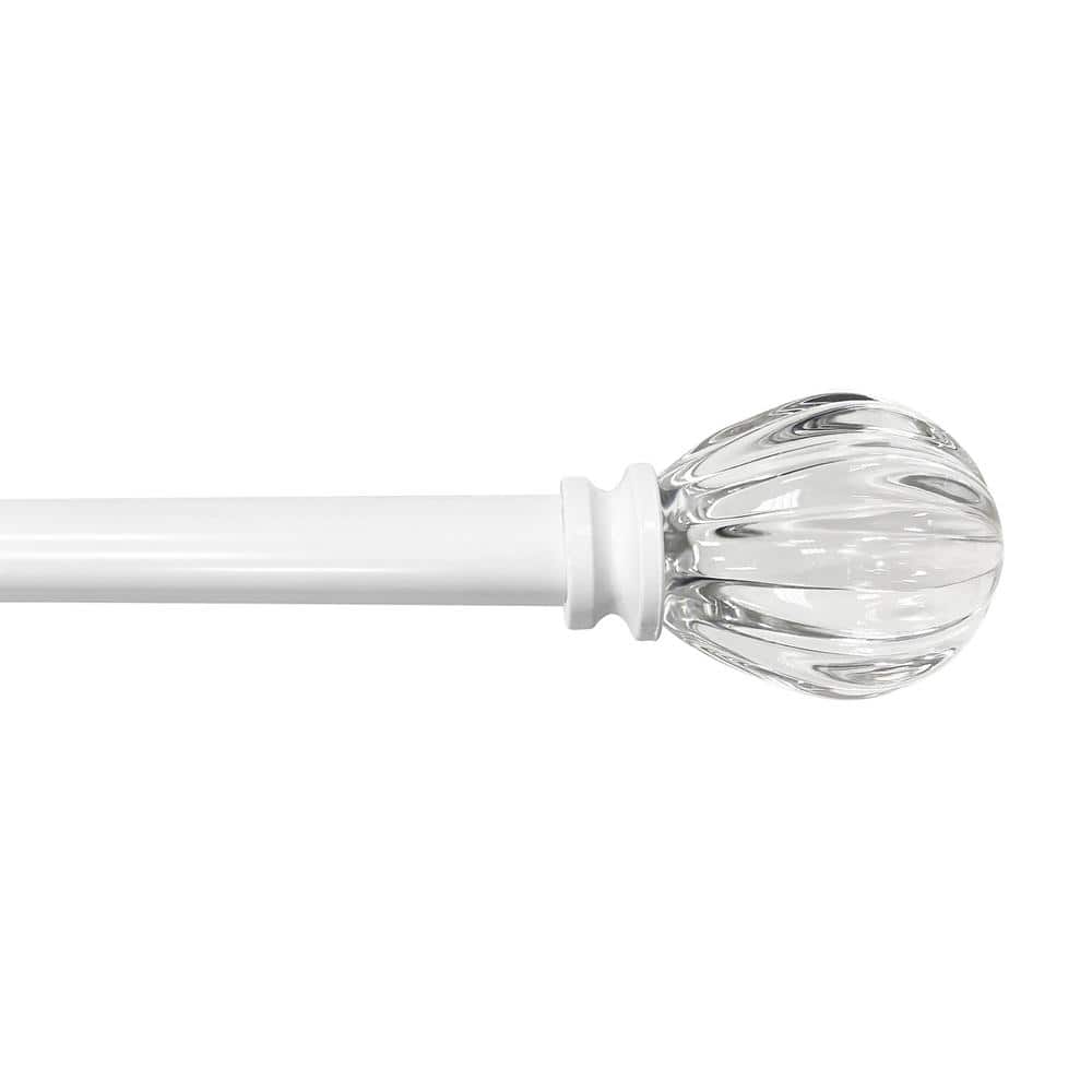 Lumi 48 in. - 84 in. Adjustable Single Curtain Rod 5/8 in. Dia. in ...