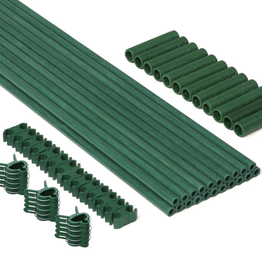 Afoxsos 17 in. Green Fiberglass Plant Sticks Supports Garden Stakes 20 ...