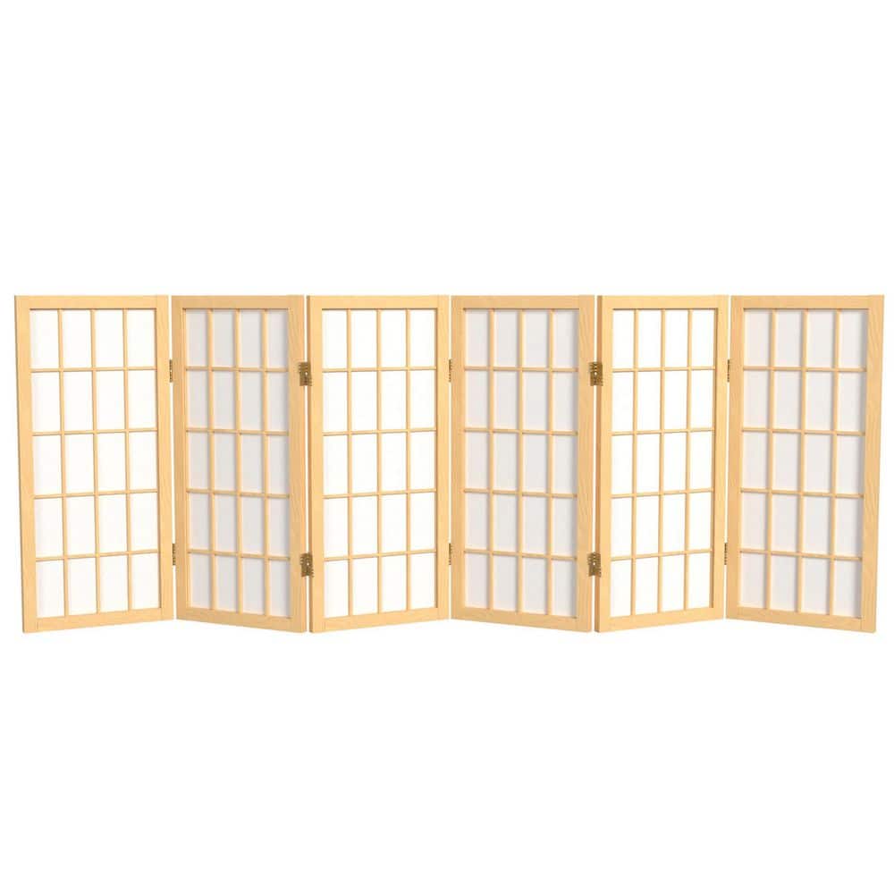 RED LANTERN 2 ft. Short Desktop Window Pane Shoji Screen - Natural - 6 ...