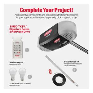 Signature Series 3/4 hp Garage Door Opener and Battery Doorbell with HD ...