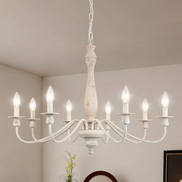 HLJYNJM 8-Light Yellowish Vintage Grey Industrial Dimmable Candlestick ...