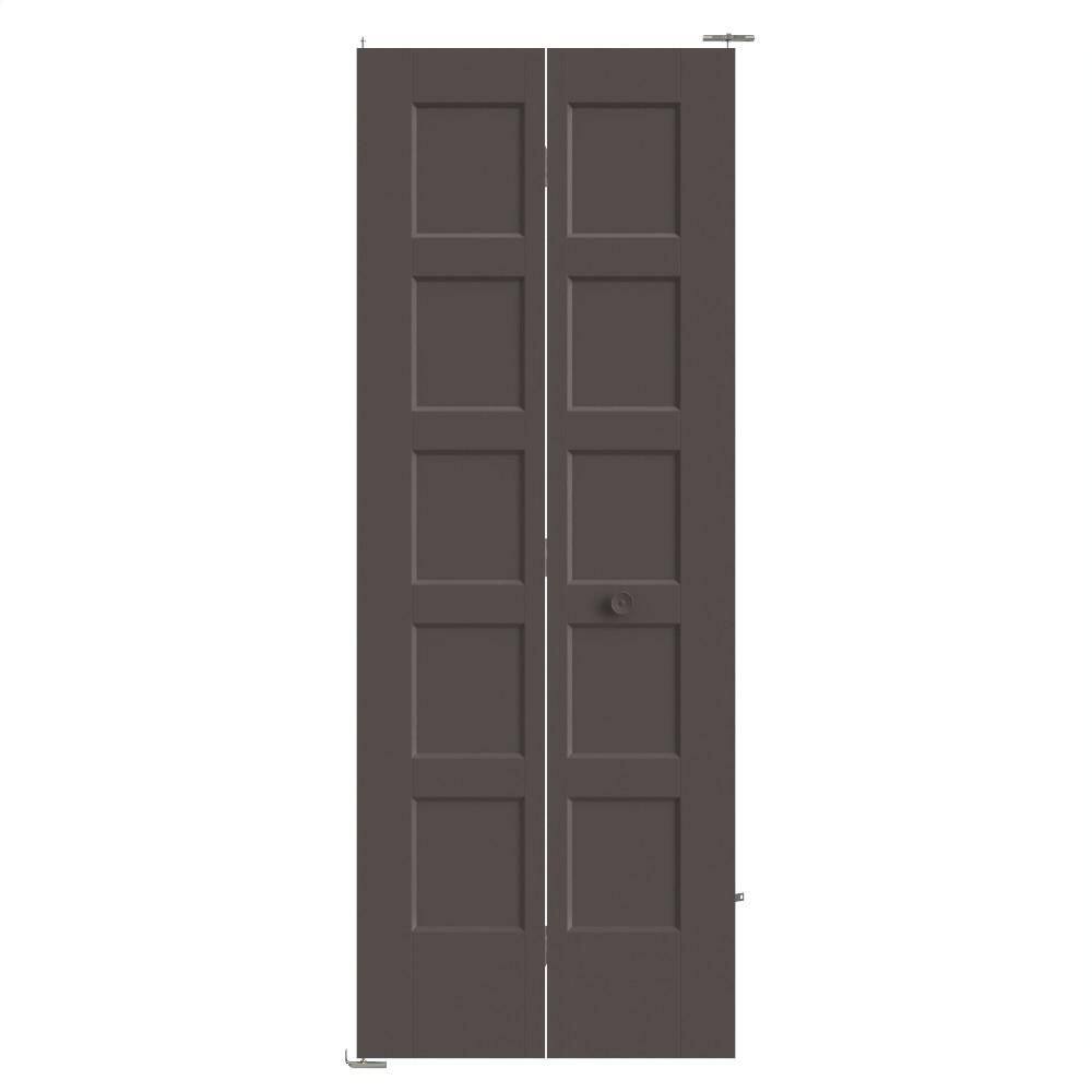 Masonite 30 in. x 80 in. 5-Panel Bayshore Hollow Core Willow Wood ...