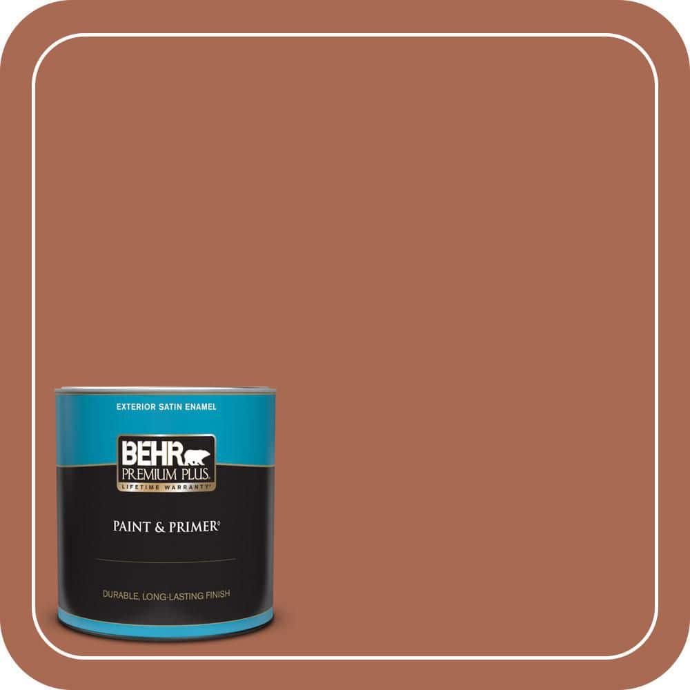 BEHR PREMIUM PLUS 1 qt. #220D-7 Mojave Sunset Satin Enamel Exterior ...