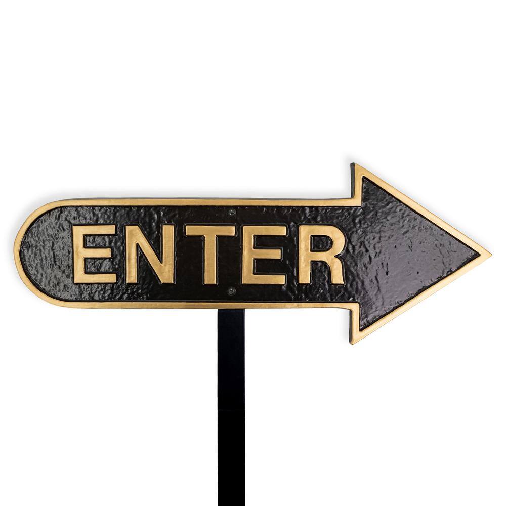 Montague Metal Products 6" x 15.5" Right Arrow Enter Statement Plaque ...