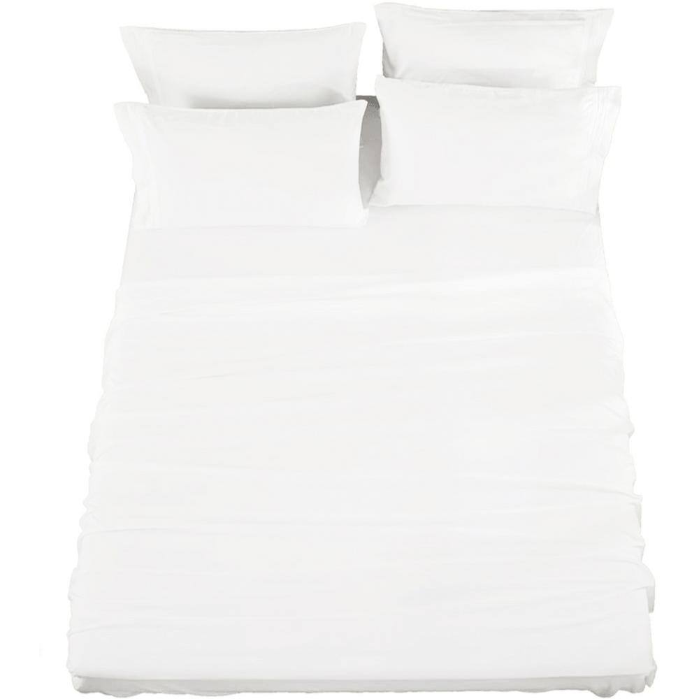 4 Piece Sheet Set, Microfiber, White, Queen Sheet Set 5288175 - The ...