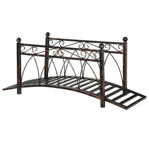 Misopily 3.3 in. Metal Arch Zen Garden Bridge with Safety Side Rails in ...