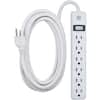GE 6-Outlet Grounded Power Strip with 12 ft. Long Extension Cord in ...