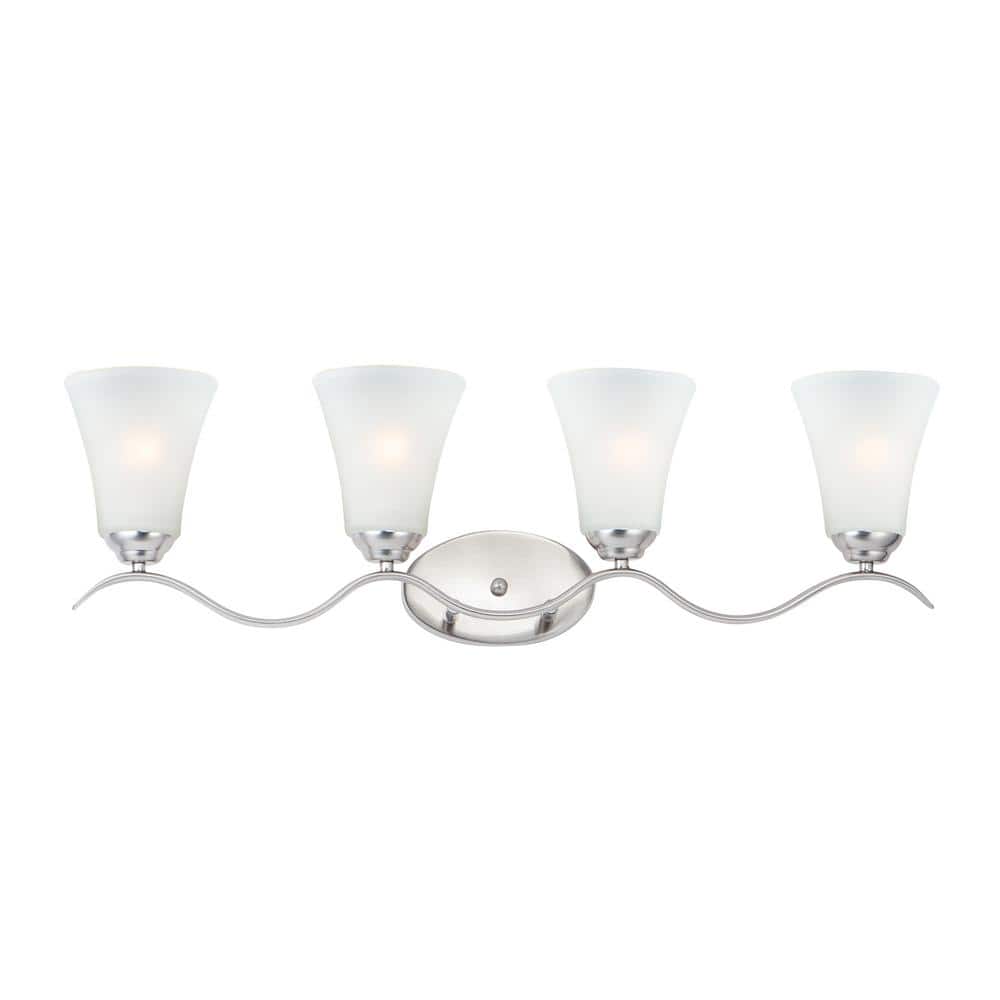 Maxim Lighting Vital 41 in. 4-Light Satin Nickel Bath Vanity Light ...