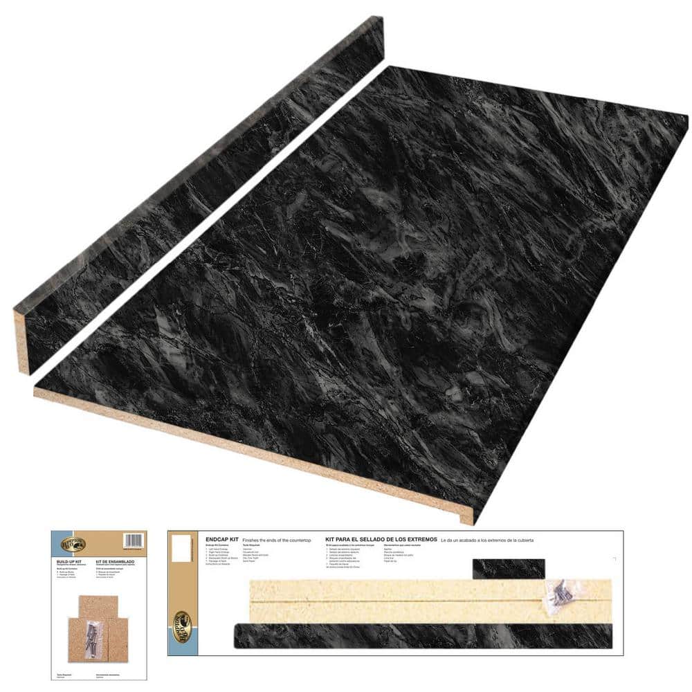 Hampton Bay 4 ft. Straight Laminate Countertop All-Inclusive Kit in ...