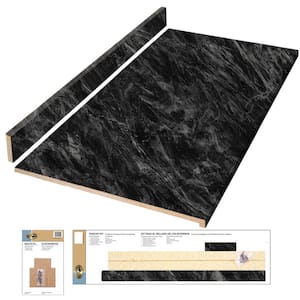 Hampton Bay 8 ft. Right Miter Laminate Countertop All-Inclusive Kit in ...