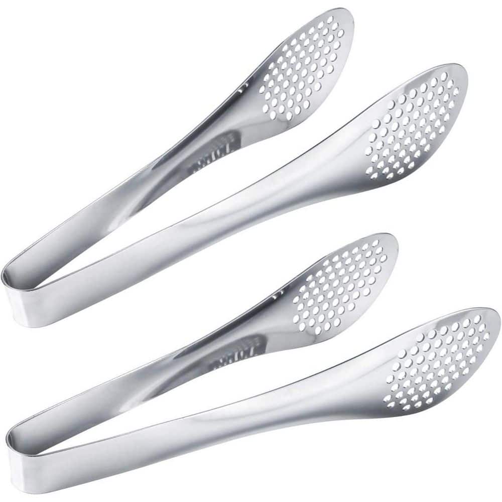 Anqtovp 2-Pieces 9 in. Buffet Tongs Stainless Steel Food Serving Tongs ...