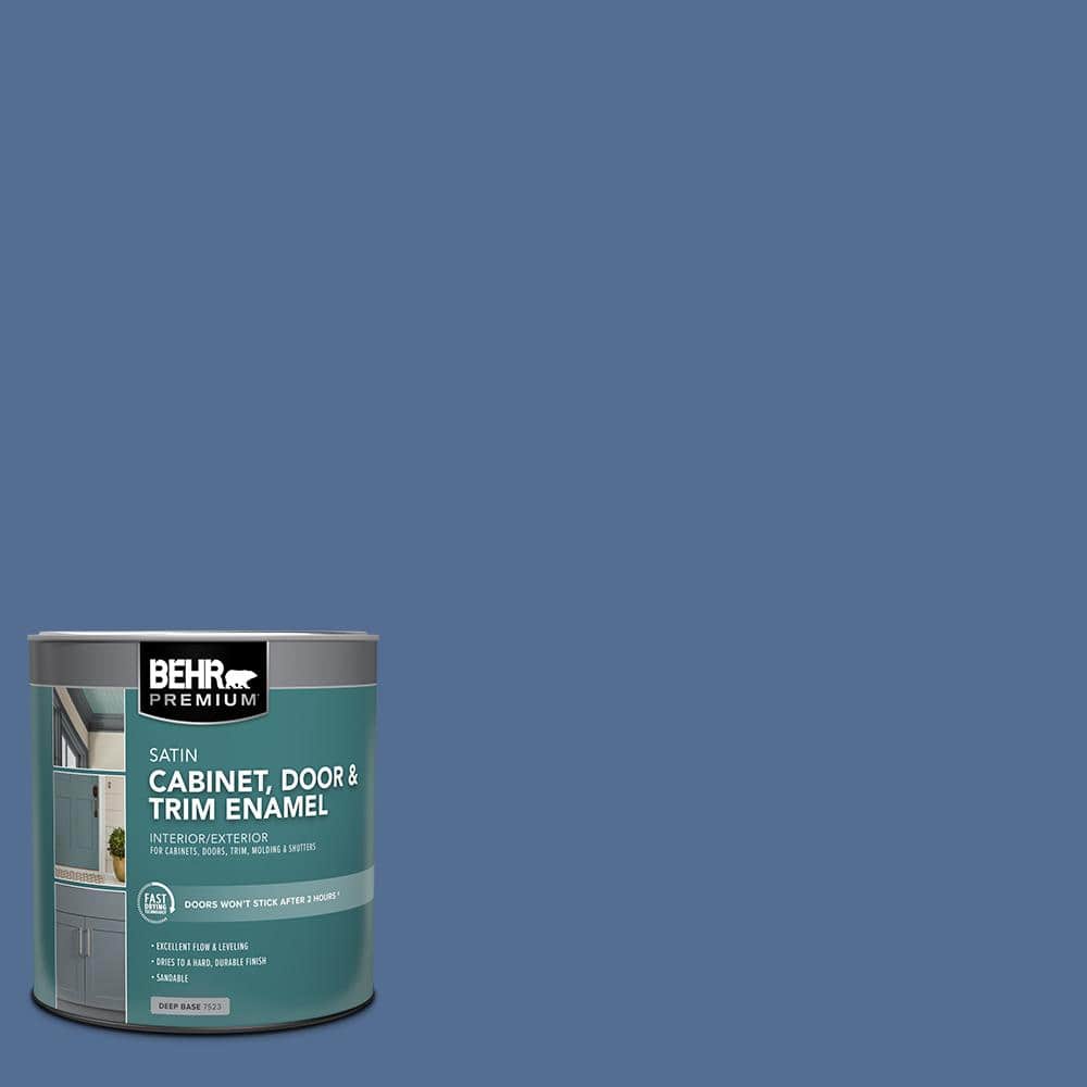BEHR PREMIUM 1 qt. #M530-6 Charter Blue Satin Enamel Interior/Exterior ...