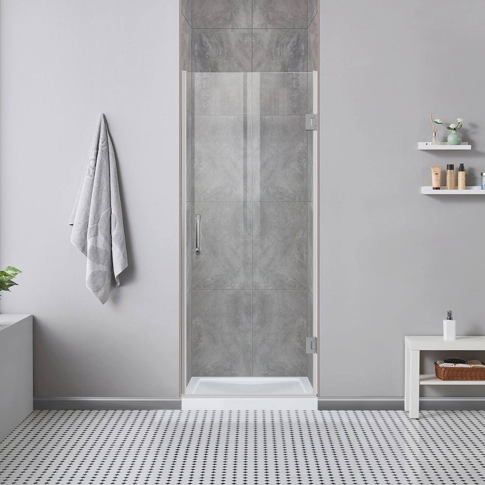 Angeles Home 30 30 3 16 In W X 72 In H Hinges Frameless Shower Door In
