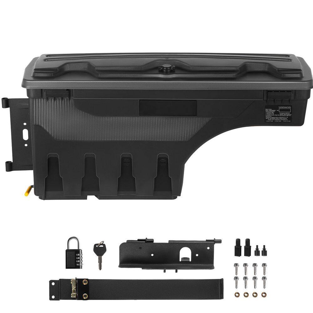 SKYSHALO Truck Bed Storage Box, Lockable Lid, Waterproof ABS Wheel Well ...