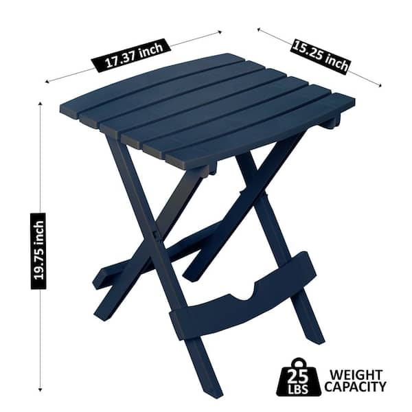 Adams Quik Fold 20 in. Resin Midnight Square Patio Side Table 259618