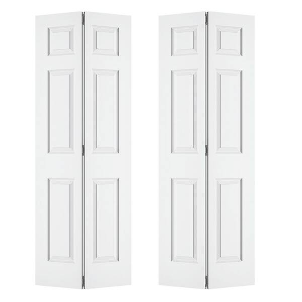 SOCBAZZAR 48 in. x 78.4 in. 3-Panel Hollow Core White Primed Molded ...